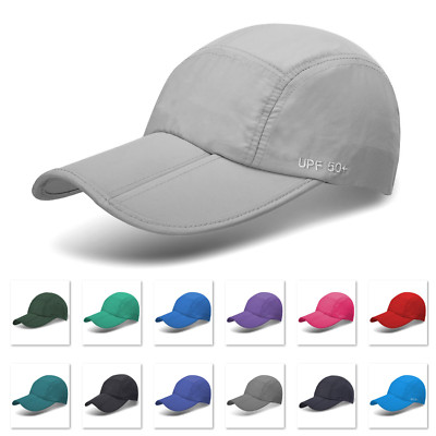 Mens Womens UPF 50+ Foldable Baseball Cap Sun Protection Quick Dry ...