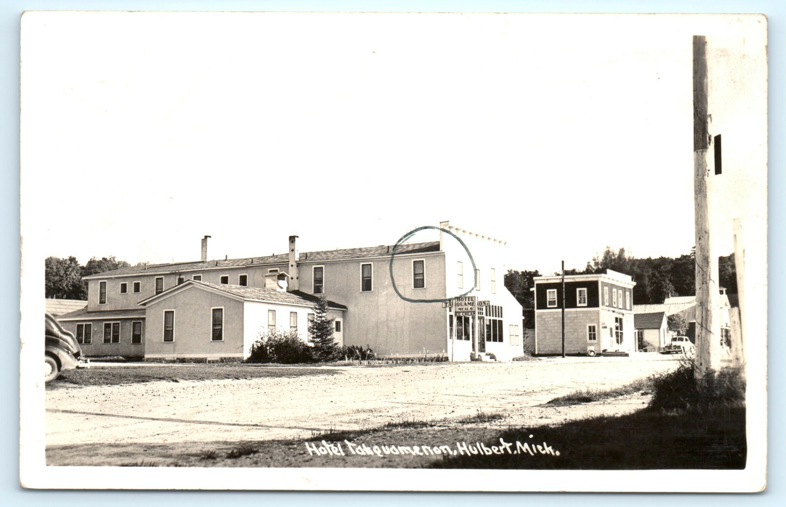 POSTCARD RPPC Hotel Tahquamenon Hulbert Michigan 1940 | eBay
