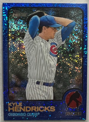 2022 Topps Heritage Chrome #235 Kyle Hendricks Blue Sparkle Refractor ...