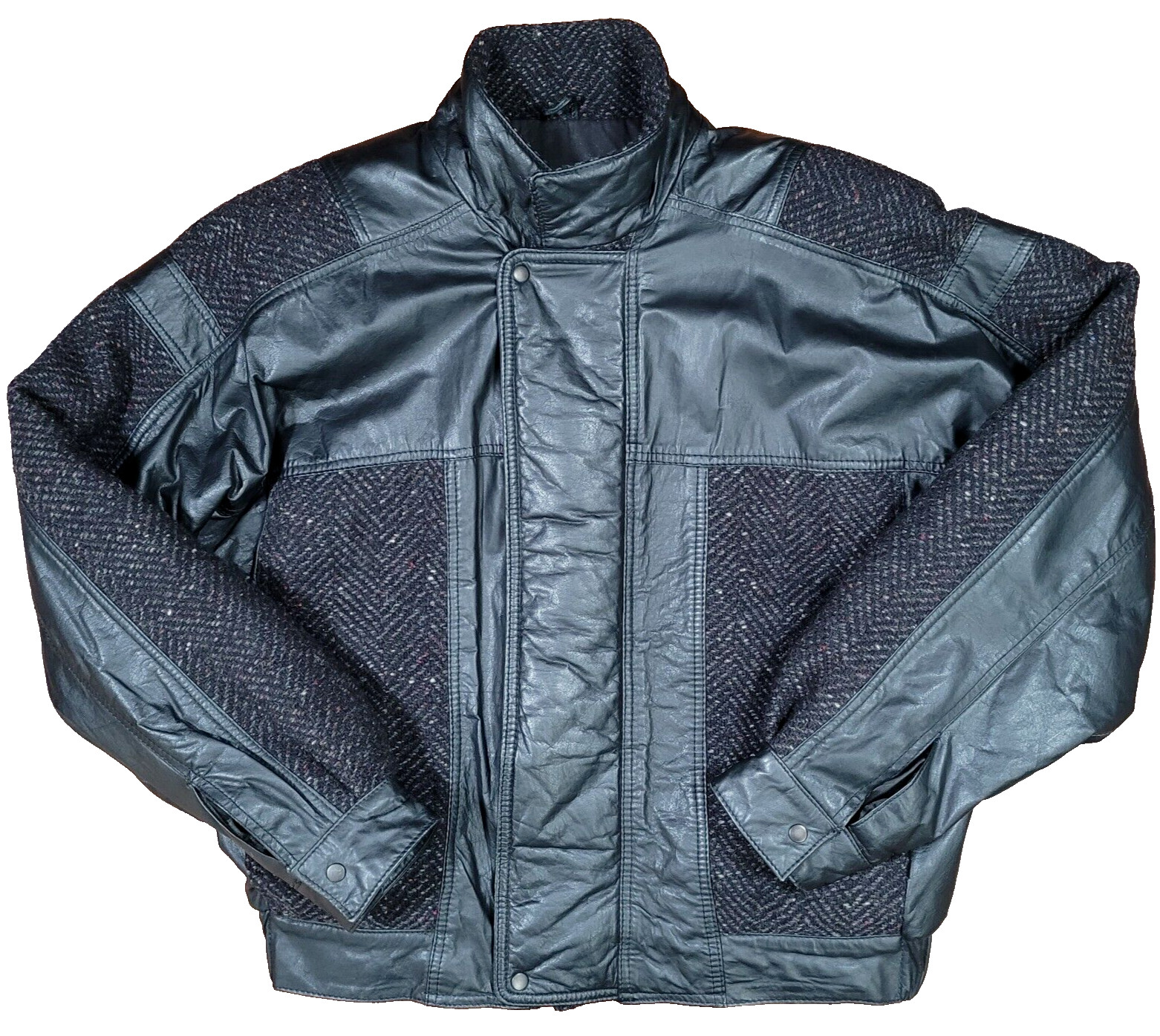 VINTAGE U2 WEAR ME OUT GENUINE LEATHER & WOOL BOMBER … - Gem