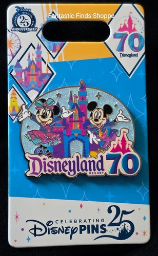 Disney Disneyland 70th Anniversary Celebration Mickey Minnie Castle Pin ...
