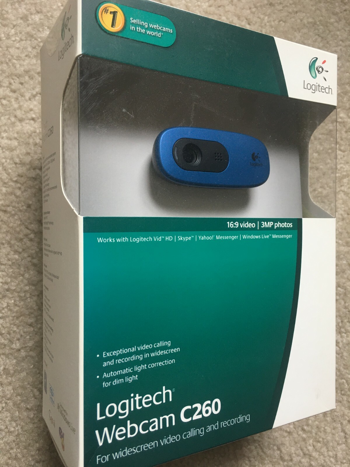 NEW - Logitech Webcam C260 Widescreen Video Calling Recording Messenger ...