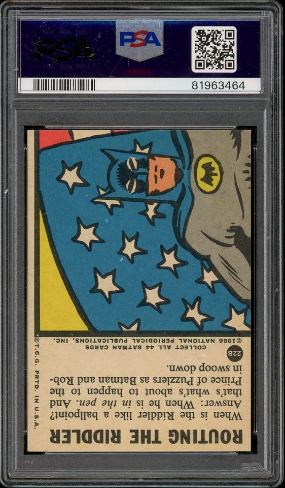 1966 Batman B Series Puzzle Back 22B Routing The Riddler PSA 6 | eBay