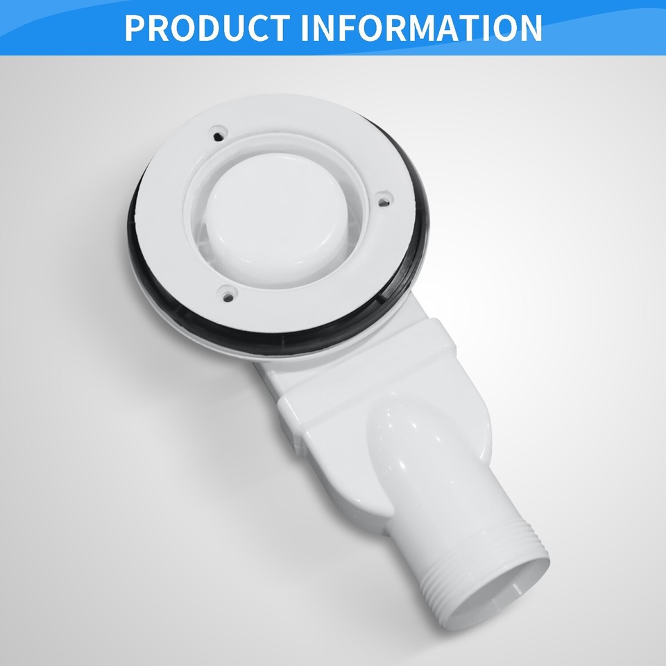 90mm Shower Tray Waste Easy Clean Universal Multi-Fit Shower Trap White ...