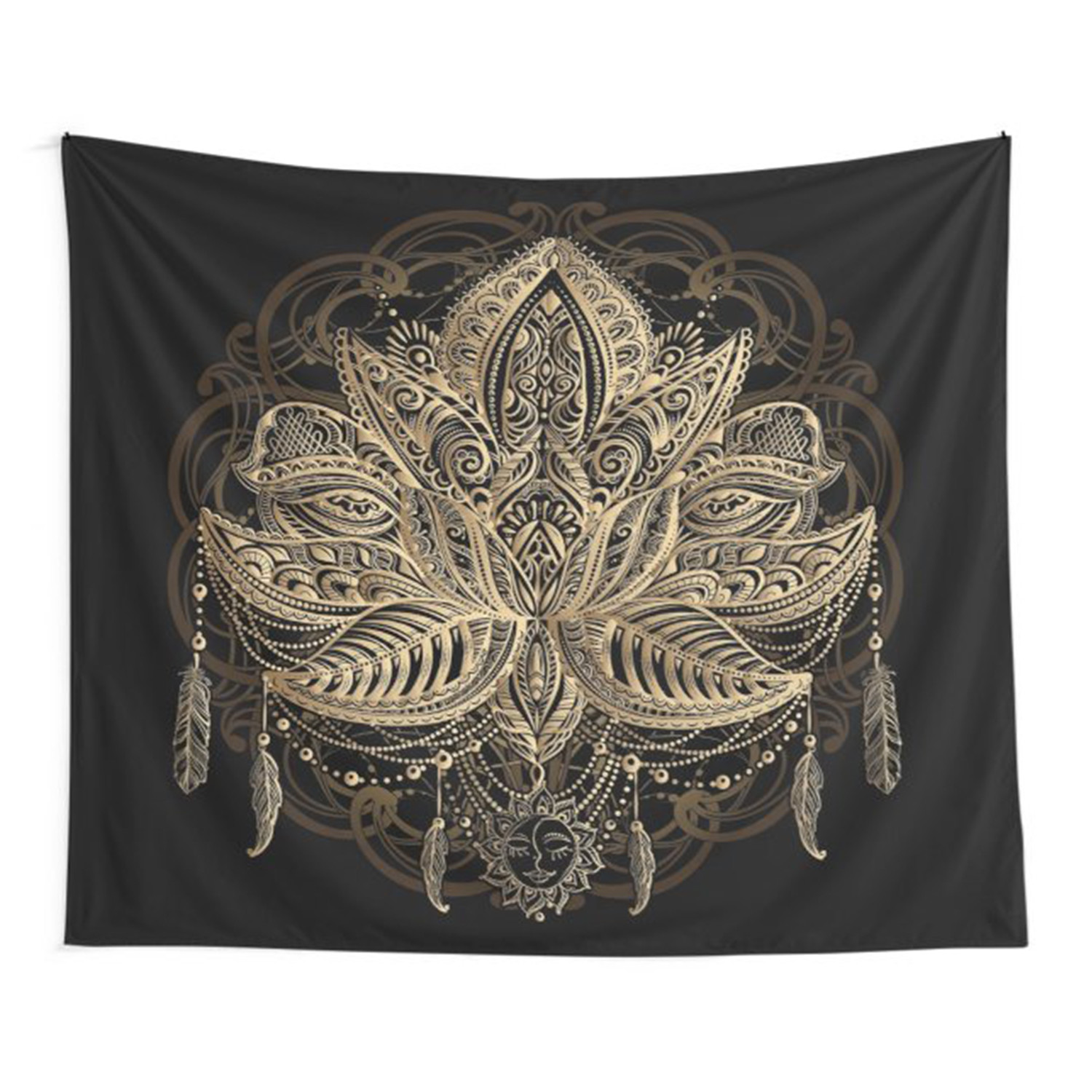 Lotus wall tapestry spiritual tapestry sacred geometry wall hanging ...