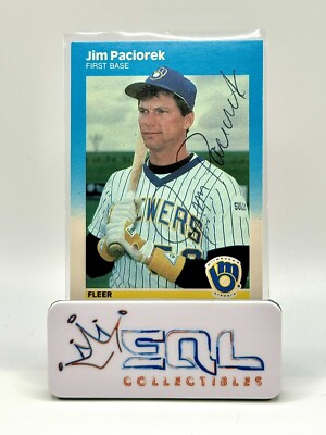 JIM PACIOREK 1987 FLEER UPDATE AUTOGRAPHED SIGNED # U-95 MILWAUKEE ...