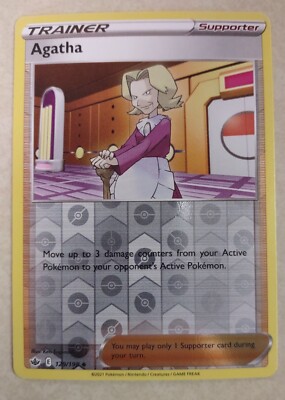 Pokémon TCG Agatha Chilling Reign 129/198 Reverse Holo Uncommon FREE ...