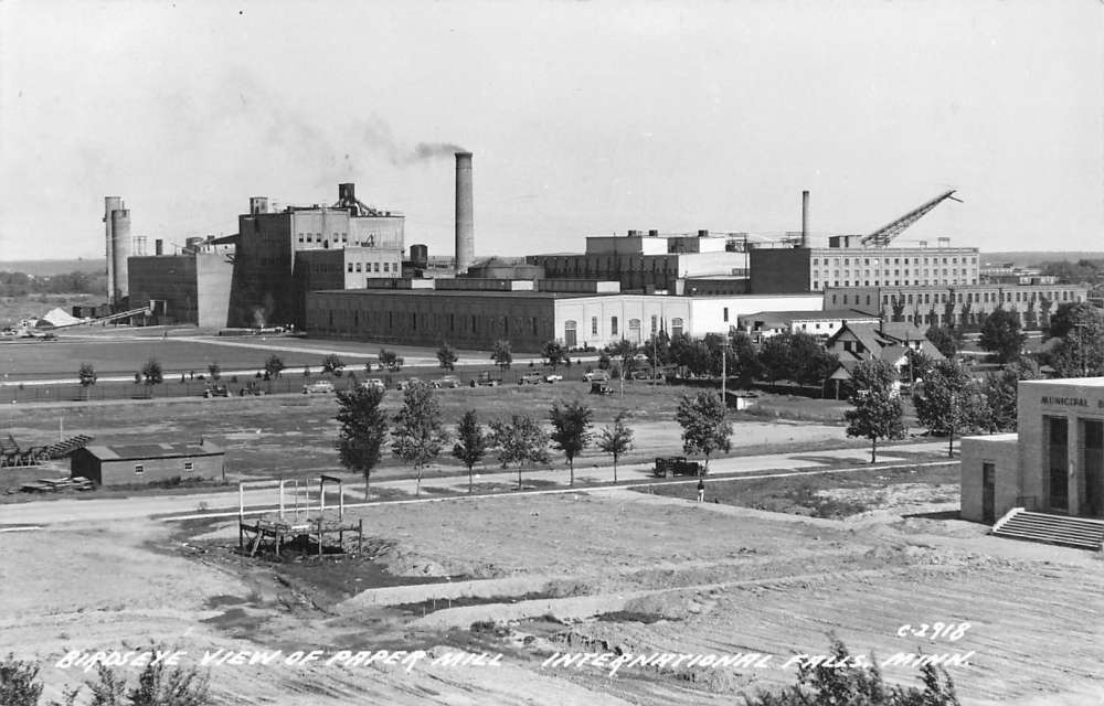 International Falls Minnesota Paper Mill Real Photo Antique Postcard ...