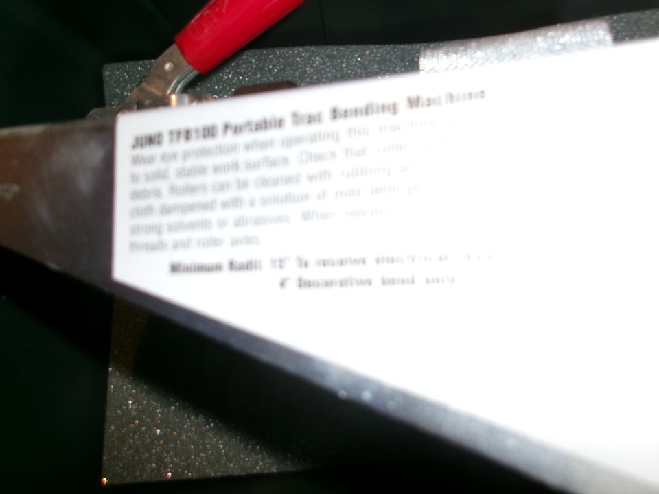 Juno FLEX 12 TFB100 Portable Trac Track Small Conduit Bending Machine w ...