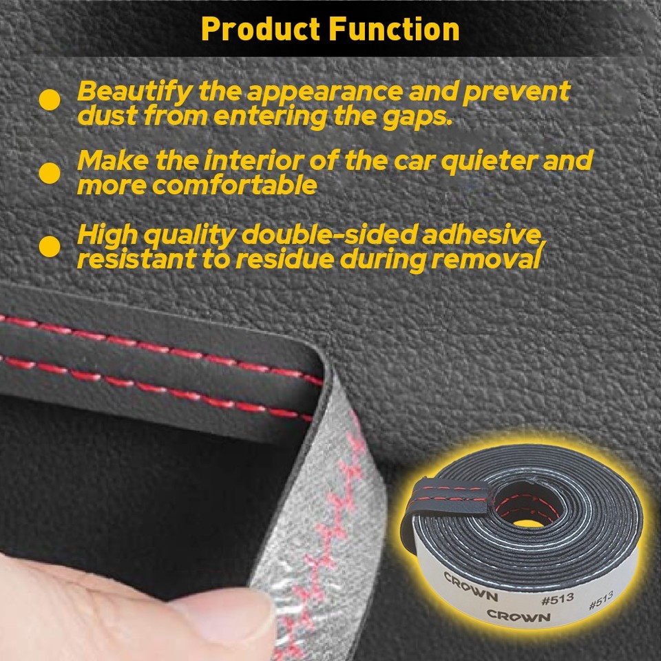 2M Leather Decor Line PU Strip Car Dashboard Sticker Moulding Trim ...