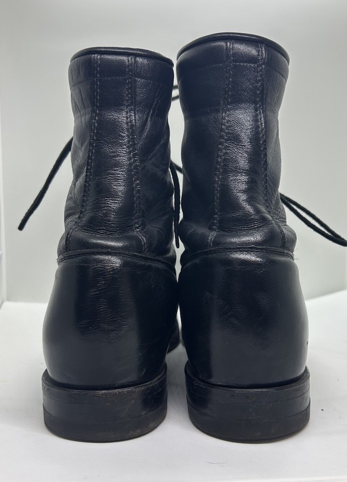 Justin Lacer Boots Mens 11 Black Western Cowboy Rancher Riding 506 | eBay