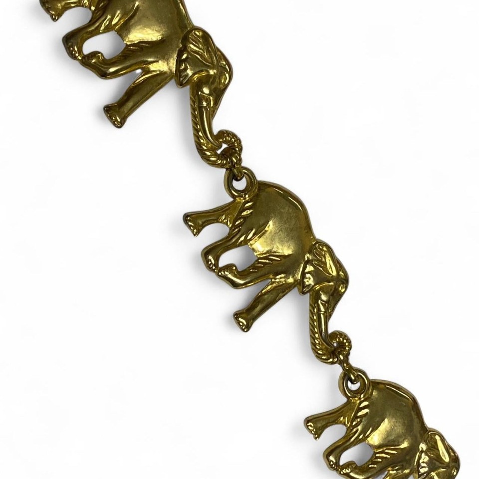 Vintage Festival Y2K Retro Novelty Gold Tone Elephant Chain Belt Anne ...