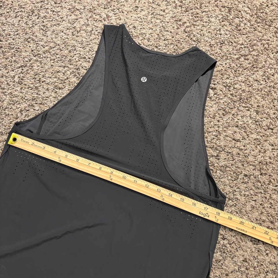 Lululemon Mens Black Perforated Tank Top Lightweight Athletic Fit Gym ...