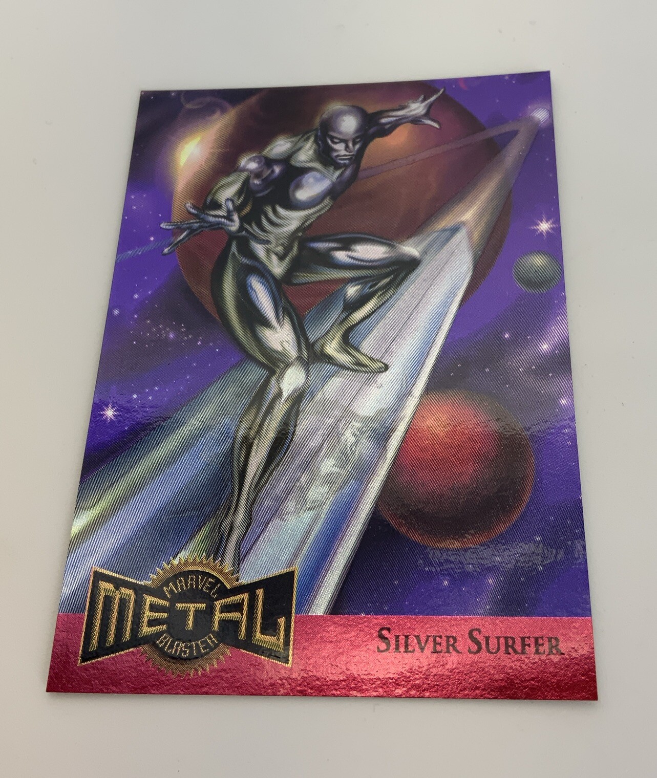 1995 Marvel Metal 🔥 Silver Surfer Metal Blaster Insert Chase Card # 11 ...