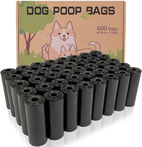 600 Unscented Black Poop Bag Dog Waste Pick up Clean Bags-12 * 8.5In ...