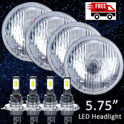 4PCS 5 3/4" 5.75" for Chevrolet Corvette C1 C2 C3 LED Headlights Hi-Lo ...