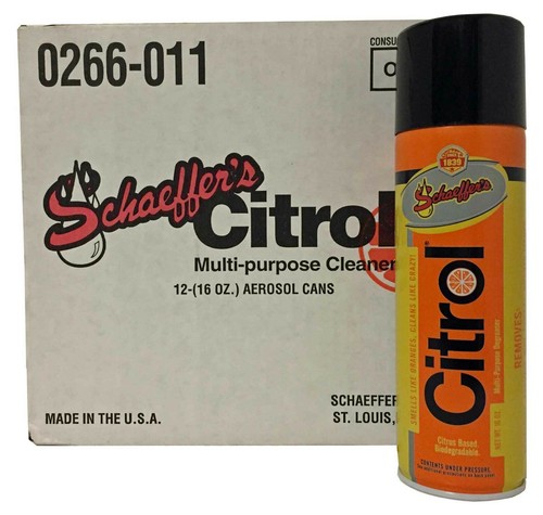 Schaeffer's Citrol 266 case- 12- 16oz Aerosol Multi-purpose Degreaser ...