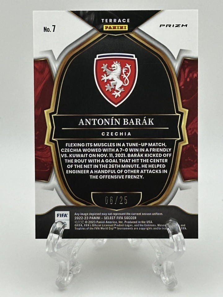 2022-23 Panini Select FIFA /25 Antonin Barak Zebra #7 Czech Republic ...