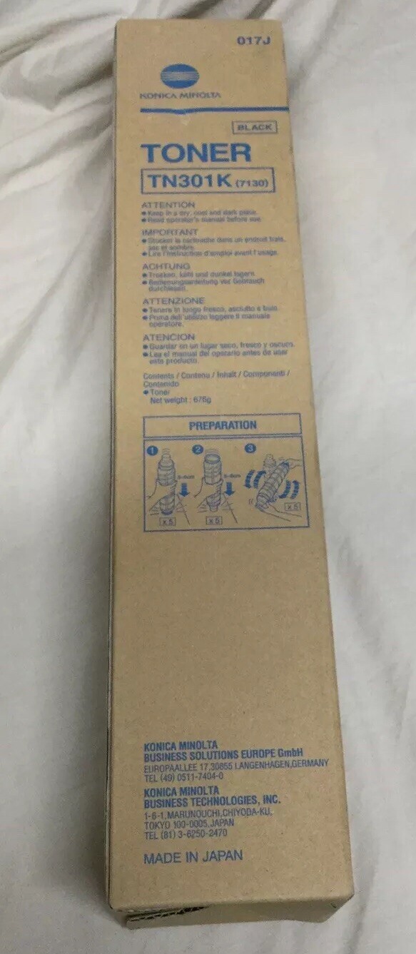 Genuine Konica Minolta Black Toner - TN301K (7130) - New in Box | eBay