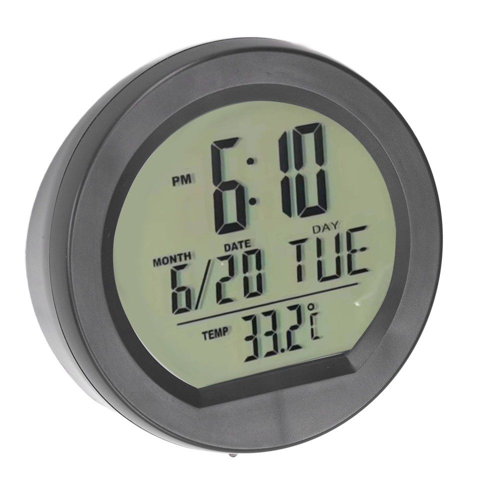 Digital Temperature Dashboard Clock Solar Powered Car Digital ...