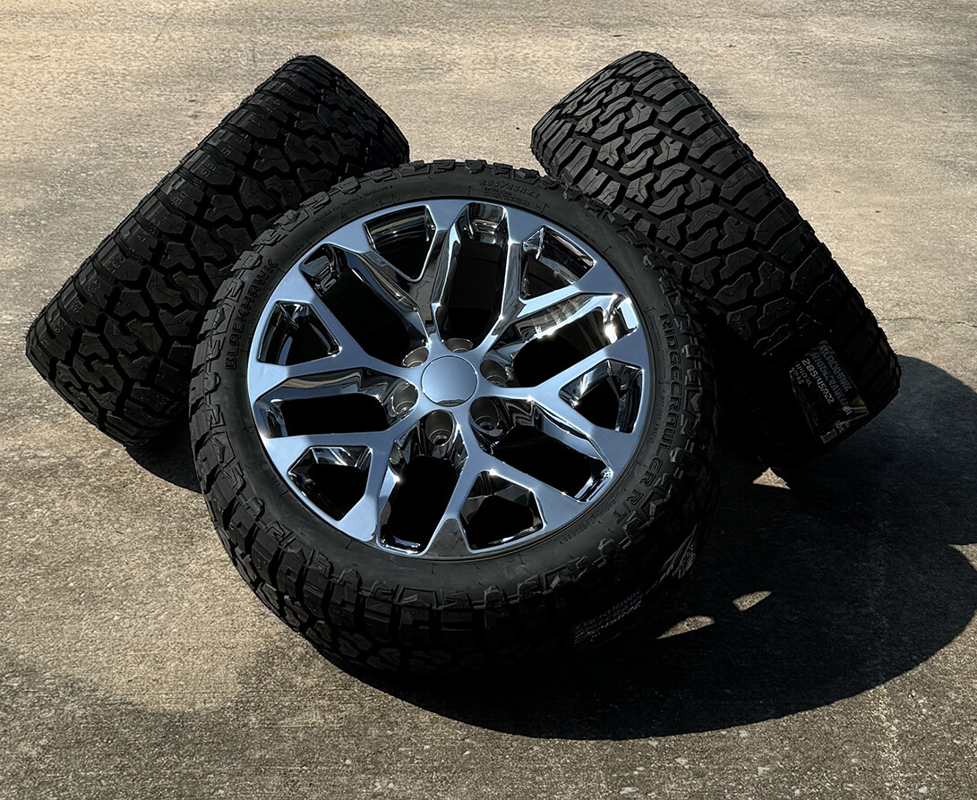Chrome Snowflake 22" Wheels Blackhawk R/T Tires GMC Sierra Yukon Denali ...