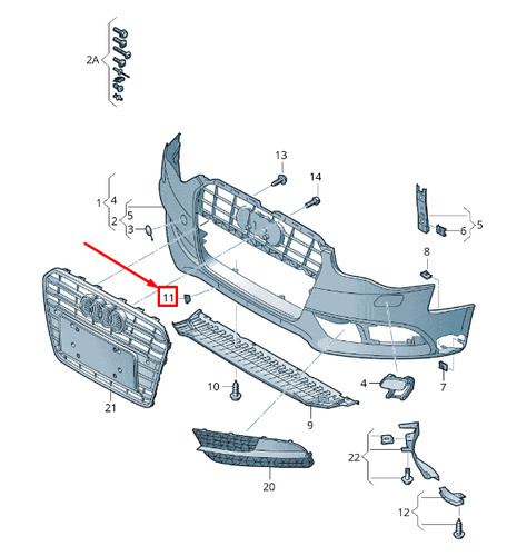 NEW AUDI A5 8T FRONT LOWER BUMPER PULL STRAP 8T0807899B ORIGINAL NO ...