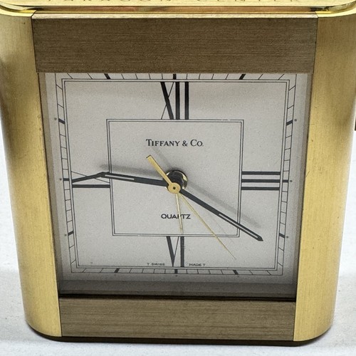 Tiffany & Co Swiss Made Quartz Desk Clock Brass Finish Paragon Center ...