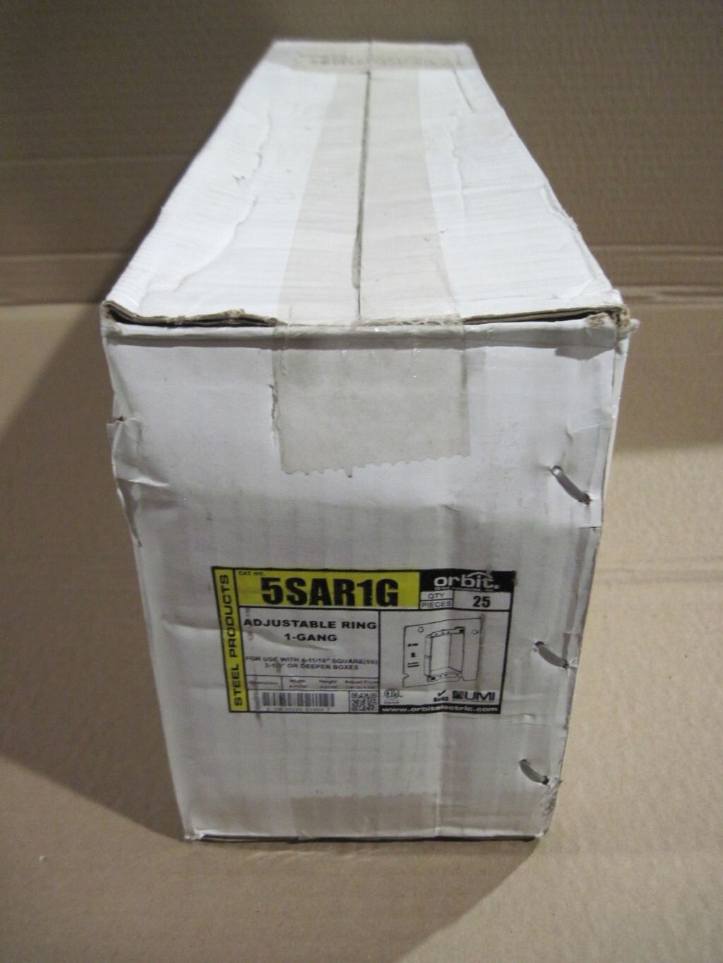 Orbit 5SAR1G Adjustable Depth Square Metallic Box Mud Ring 1-Gang 4-11/ ...