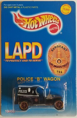 Hot Wheels Mattel Los Angeles LAPD Police B Wagon Toy Car 19459 NIP 97 ...