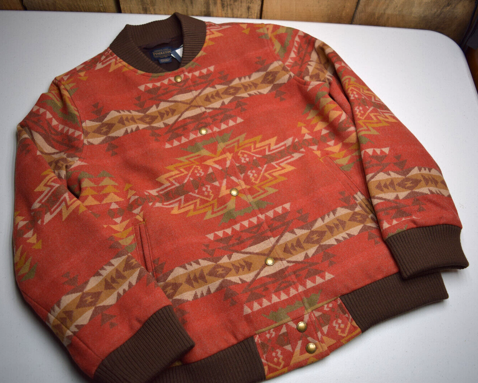 New Pendleton Women’s Hoyt Wool Bomber Jacket - Red Highland Peak ...