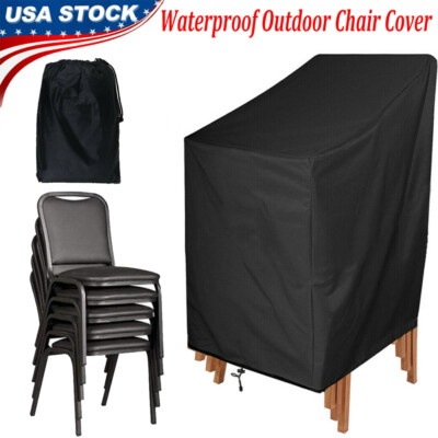 Waterproof Stacking Chair Covers Outdoor Garden Patio Furniture Storage ...