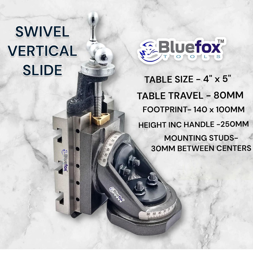 Lathe Vertical Milling Slide 4"x5" Swivel Base + 2" Self Centering Vice ...