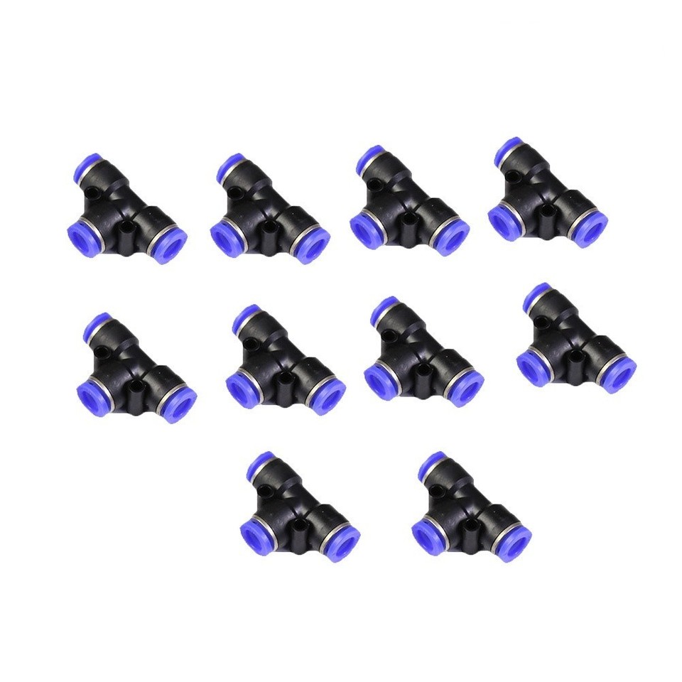 10 Pcs 6mm Hose Quick Connector Spray Tee Adapter Pneumatic Air ...