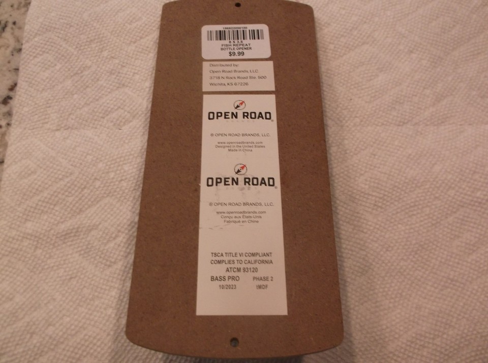 Open Road Brands Eat Drink Fish Repeat Wood Wall Sign With Metal Bottle ...