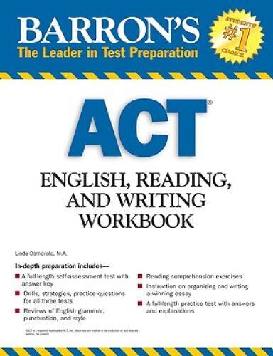 Barrons ACT English, Reading, and Writing Workbook - Paperback - GOOD ...