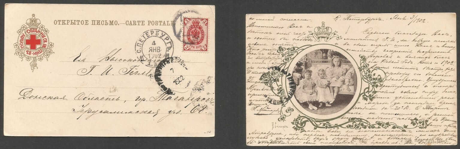 1902 RUSSIA, RED CROSS CHARITY POSTCARD, TSAR FAMILY - RARE | eBay
