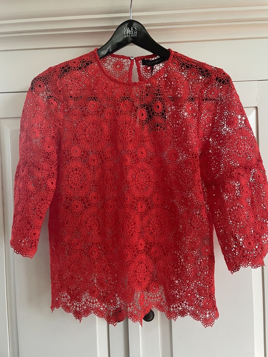 Red Lace Top Zara