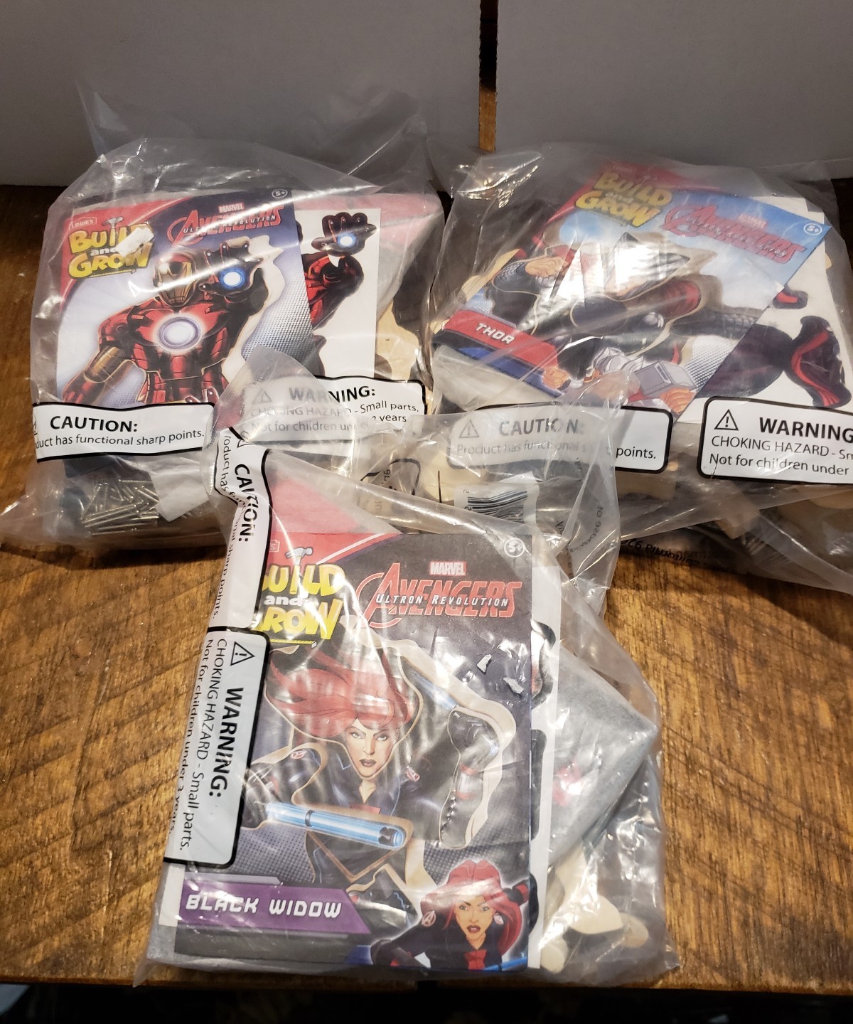 3 LOWE'S Build and Grow Wood Model Kits All Avengers Assemble Thor Iron ...