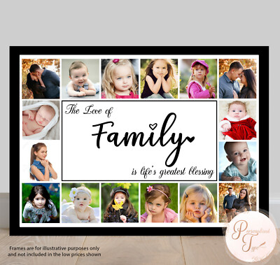 Personalized Family Word Collage Personalised Love Word Cloud Wall Art