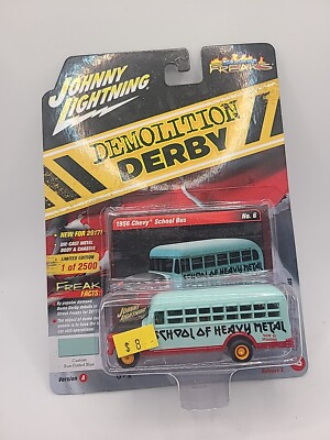 JOHNNY LIGHTNING STREET FREAKS DEMOLITION DERBY 1956 CHEVY SCHOOL BUS ...