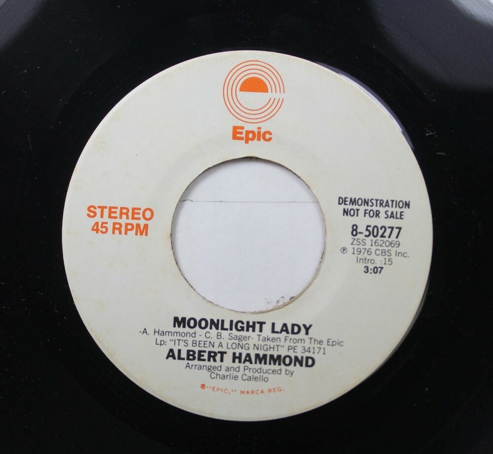 Pop Promo 45 Albert Hammond - Moonlight Lady / Moonlight Lady On Epic ...