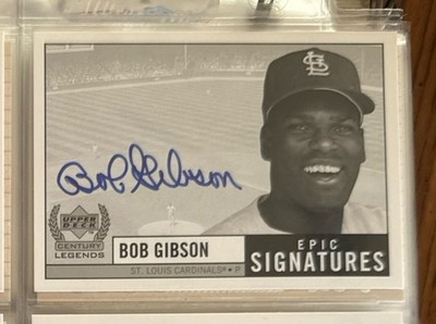 BOB GIBSON AUTOGRAPH - 1999 UD EPIC SIGNATURES - HOF - St LOUIS ...