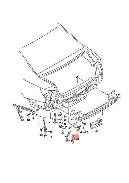 Audi A4 8W B9 2.0 TFSI 2019 RHD Rear Right Bumper Bracket 8W5807330A ...