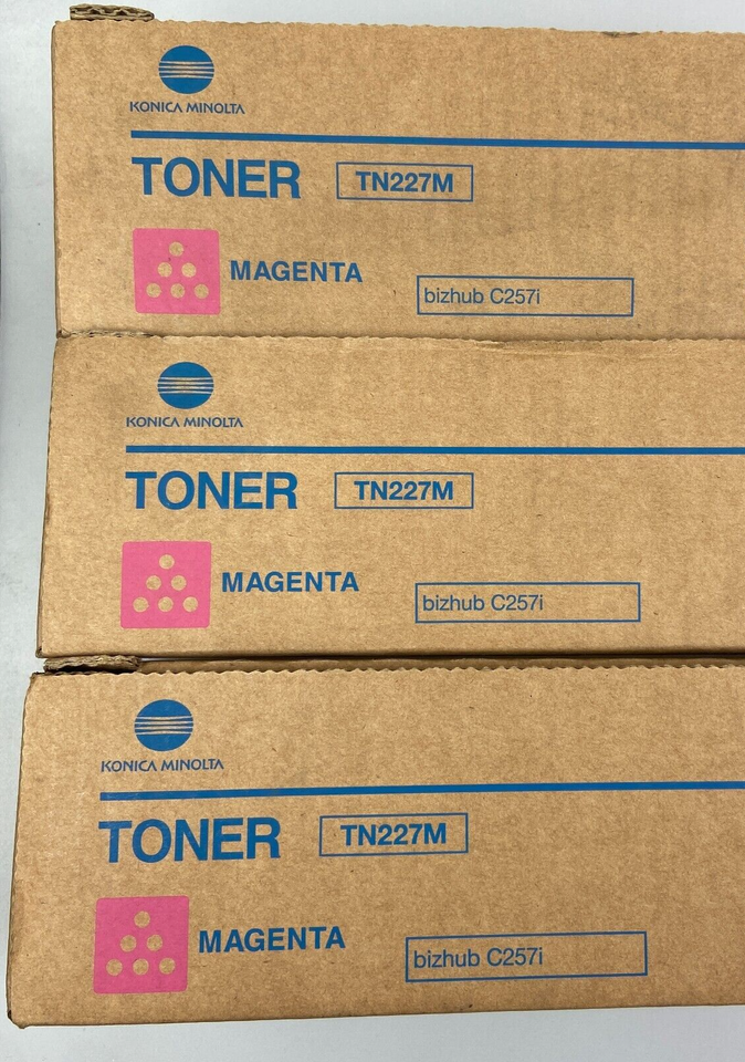 3X Genuine Original Konica Minolta TN227 magenta Toner Cartridge ...