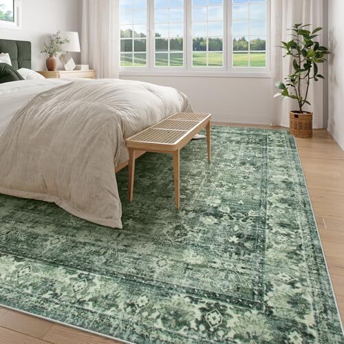 9x12 Area Rugs for Living Room, Large Green Neutral Boho 9' x 12' Green ...