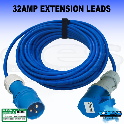 32 AMP EXTENSION LEAD 4MM BLUE ARCTIC CABLE HOOK UP CATERING TRAILER ...