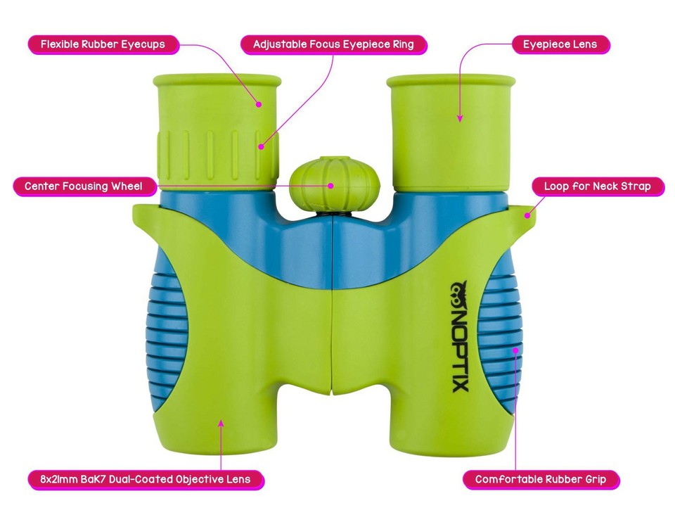 Kids Binoculars Real Binoculars - BONUS Sticker Book of 40+ Birds with ...