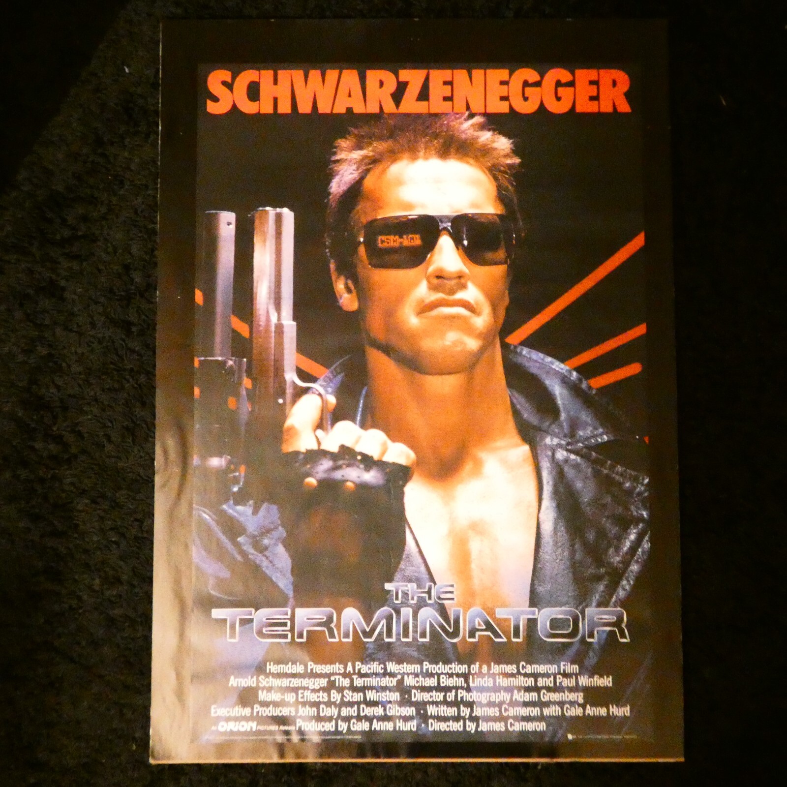 THE TERMINATOR POSTER FILM ARNOLD SCHWARZENEGGER JAMES CAMERON 1984 ...