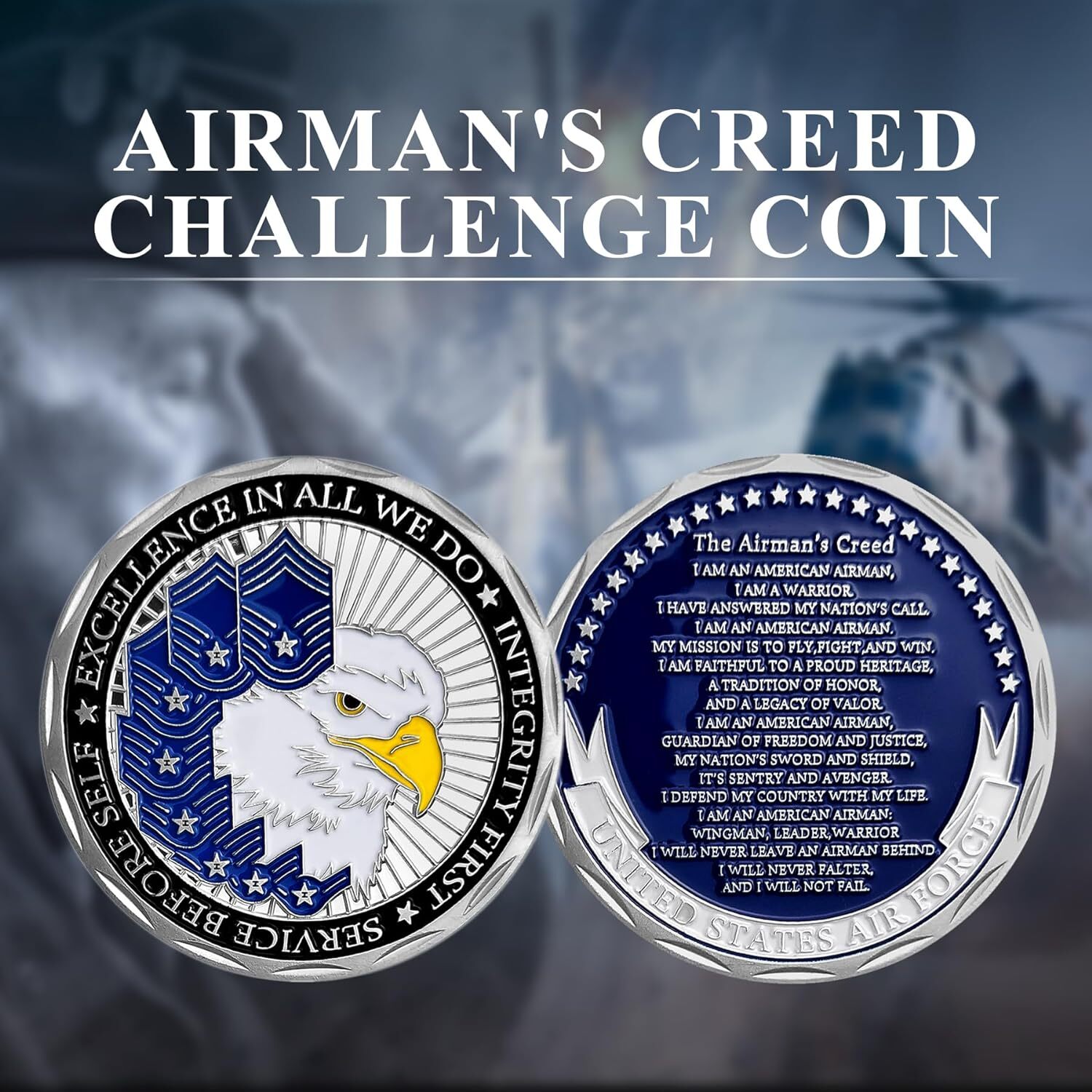 Air Force Challenge Coin Pilot Oath the Airman's Creed Military Gift ...