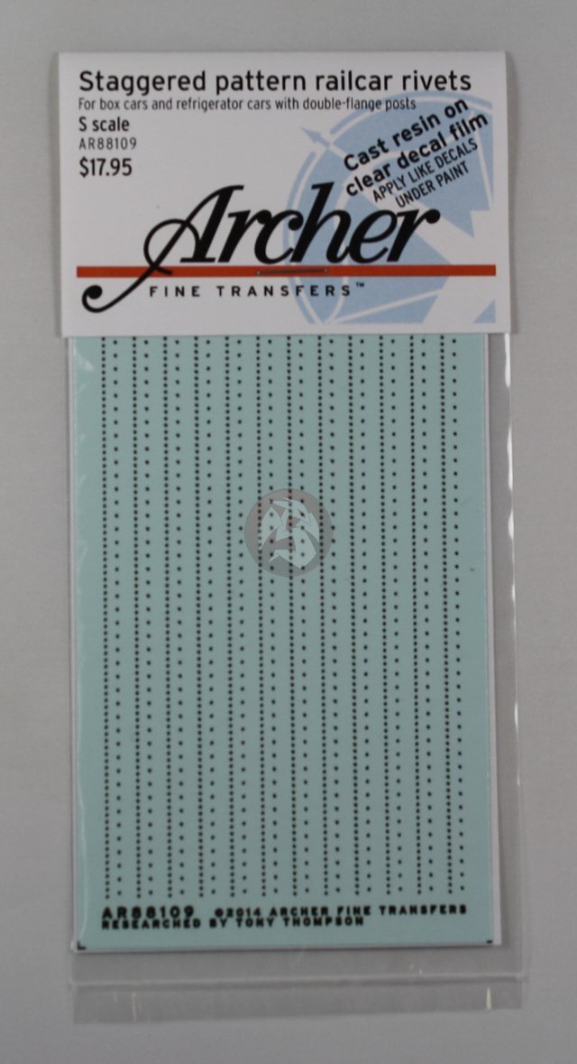 Archer S-Scale (1/64) Staggered Rivets for Box & Refrigerator Rail Cars ...